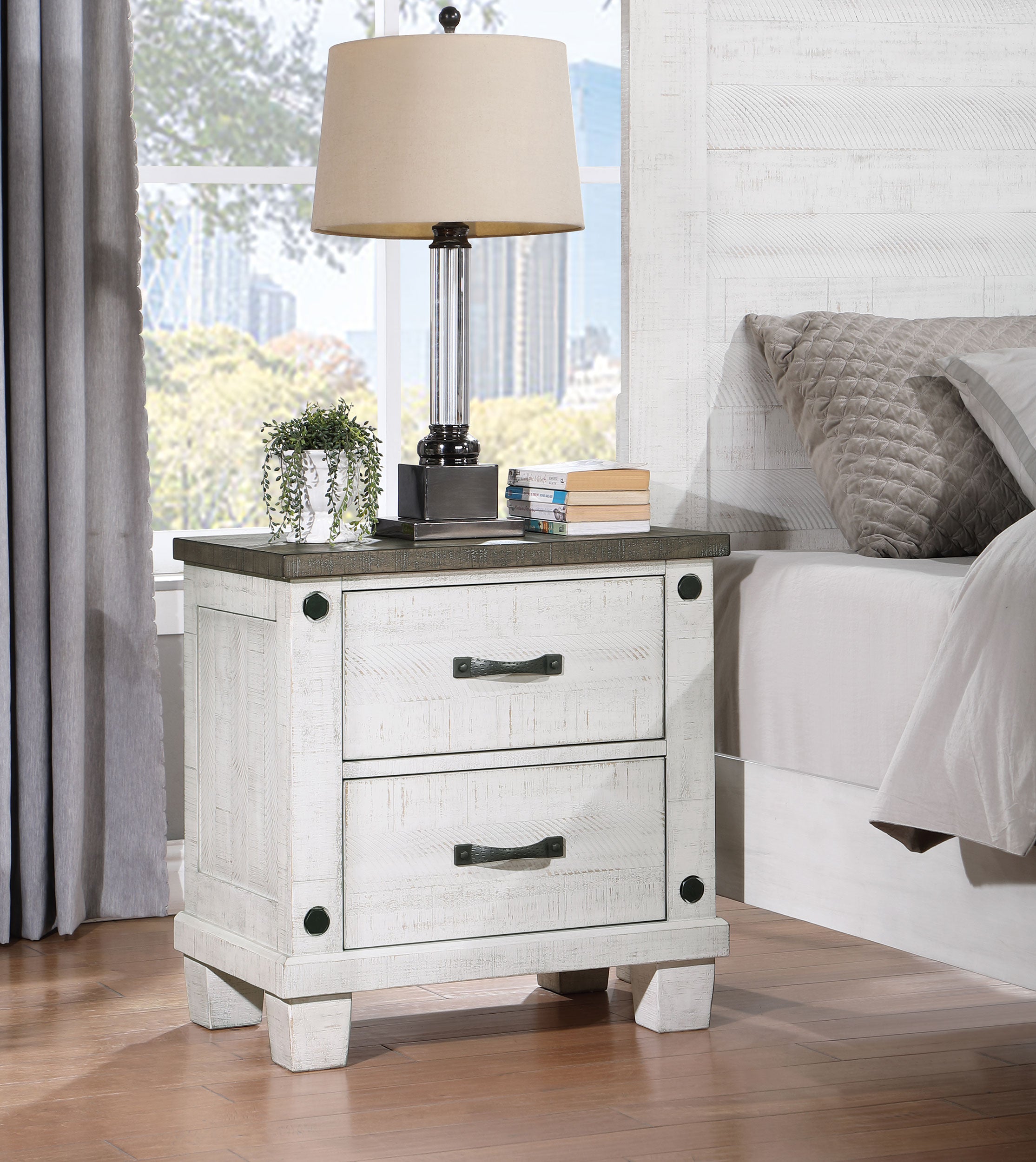 Distressed nightstands store